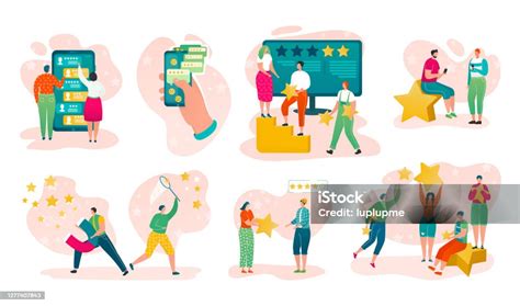 고객 서비스 등급 검토 스마트폰 화면 투표 격리 벡터 일러스트레이션에 품질 등급을 가진 다양한 전문가 피드백에 대한 스톡 벡터 아트 및 기타 이미지 Istock