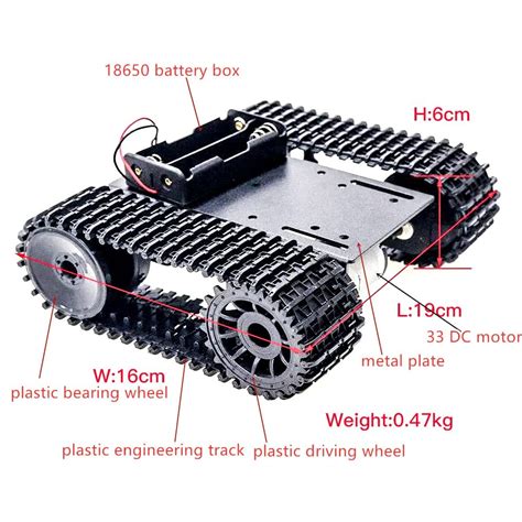 professional smart rc robot tank car chassis platform tp101 arduino