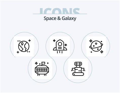 Space And Galaxy Line Icon Pack 5 Icon Design Space Astronomy