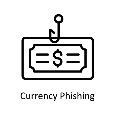 Currency Phishing Vector Outline Icon Design Illustration Cyber