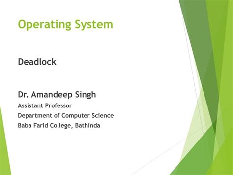 Deadlock An Operating System Conceptpptx Operating Systems