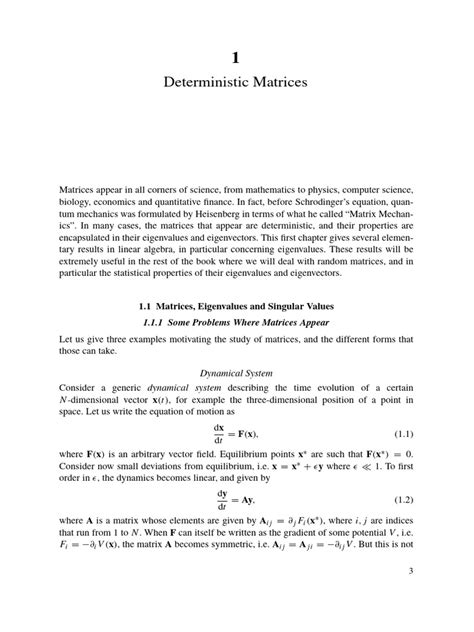 051 Pp 3 14 Deterministic Matrices Pdf Eigenvalues And