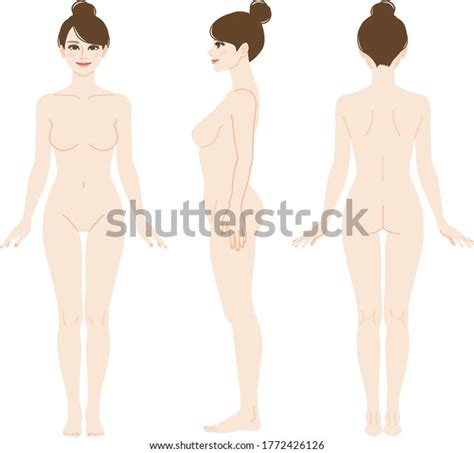 Naked Woman Set Full Body Illustrations Stock Vector Royalty Free Shutterstock
