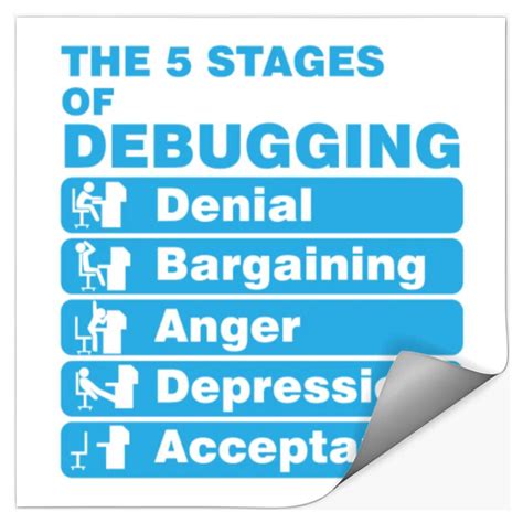 5 Stages Of Debugging Debugger Programmer Nerd Sold By Shanescollins Sku 35086540 25 Off
