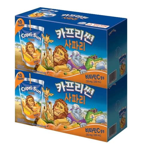 농심 카프리썬 사파리 200ml X 40개 무색소 천연 과즙음료 티몬