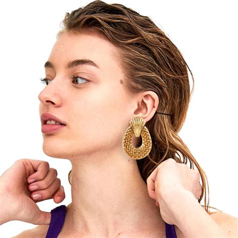 샤이니 사이드 빈티지 메탈 빅 귀걸이 여성용 여성 선물 피어싱 골드 워터 드롭 스테이트먼트 귀걸이 신상 패션 브랜드단추모양 귀걸이 Aliexpress