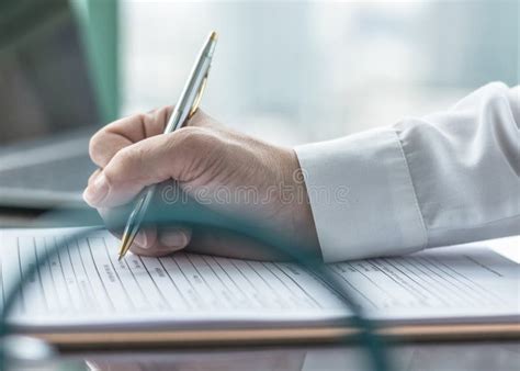 Business Person Or Applicant Filling In Business Company Application Form Applying For Job