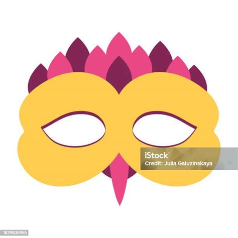 올빼미 형태의 카니발 마스크 휴일을 위한 축제 요소 평평한 만화 벡터 일러스트 레이 션은 흰색 배경에 고립되어 있습니다 Mardi Gras에 대한 스톡 벡터 아트 및 기타