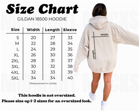 Gildan 18500 Hoodie Size Chart Oversized Hoodie Size Chart Unisex