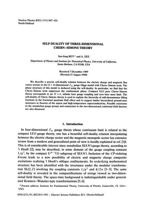 Pdf Self Duality Of Three Dimensional Chern Simons Theory