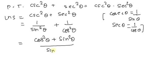 Solvedprove That The Equations Are Identities Csc 2 Thetasec