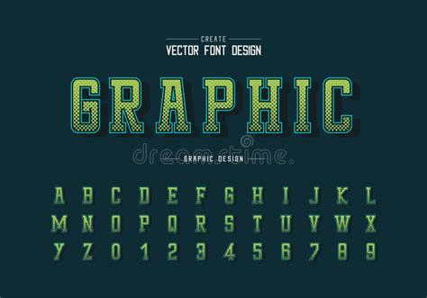 Halftone Hexagon Font And Alphabet Vector Digtial Bold Modern Typeface And Letter Number Design