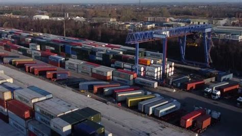 Shipping Container Crane Lift Unloading Stock Video Pond5