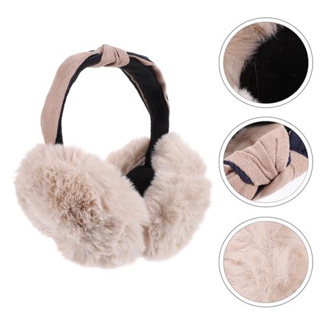 Aurarmlet Aurarmlet Beige Fuzzy Ear Muffs Winter Warm Keeping Foldable