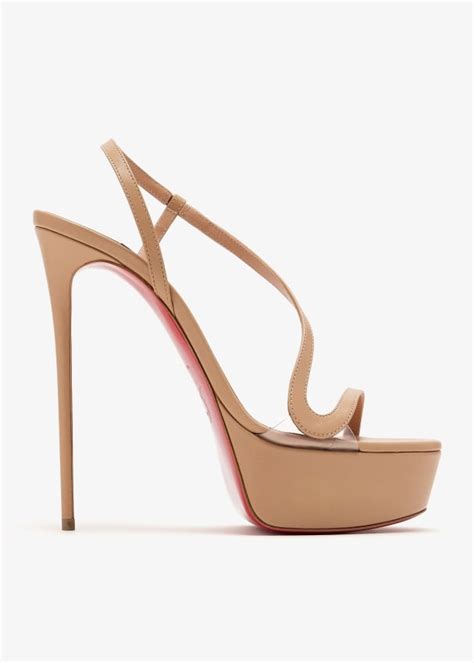 Christian Louboutin Rosalie Alta Sandals For Women Beige In Oman