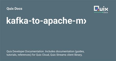 kafka to apache mxnet quix docs