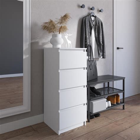 ᐉ Комод на 4 висувних шухляди R 17 з фасадами без ручок Білий • Краща ціна в Києві Україні