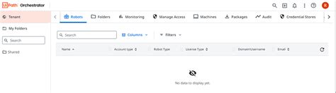 unable to create a robot in orchestrator version 2022 10 7 robot