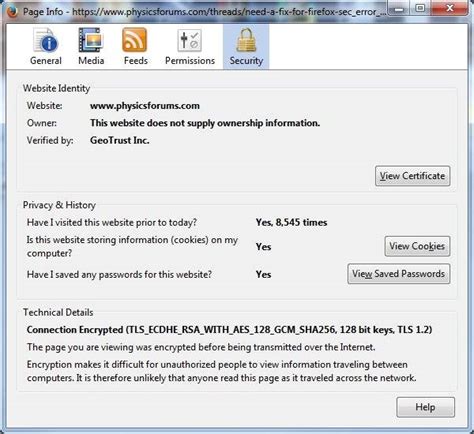Need A Fix For Firefox Sec Error Inadequate Key Usage Error • Physics Forums