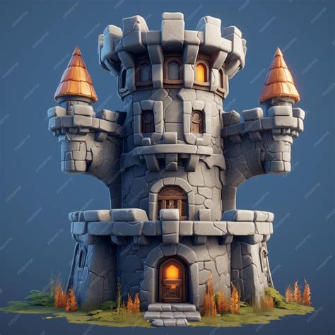 Premium Photo A Close Up Of A Castle With A Tower And A Door