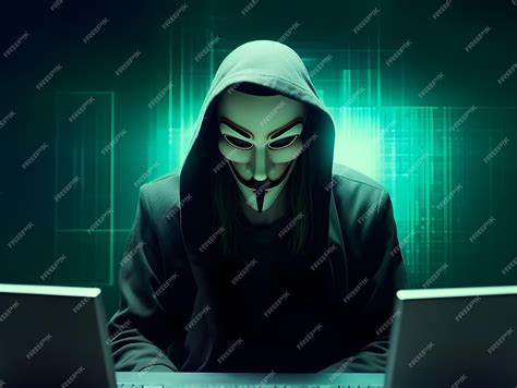 Premium Ai Image Anonymous Hacker Using Computer Concept Of Dark Web Cybercrime Cyberattackxa