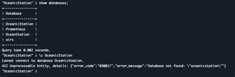failed to switch database using cnosdb client stack overflow