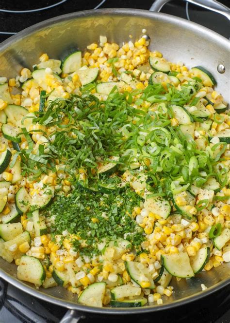 Fresh Corn With Zucchini And Herbs Vegetable Recipes