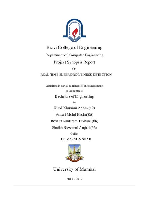 Pdf Real Time Sleep Drowsiness Detection
