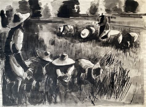 Giuseppe Motti Arena Po 1908 Milano 1988 Mondine In Risaia 1948 Il Bulino Antiche Stampe