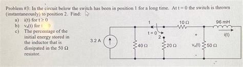 Solved Problem In The Circuit Below The Switch Has Been Chegg
