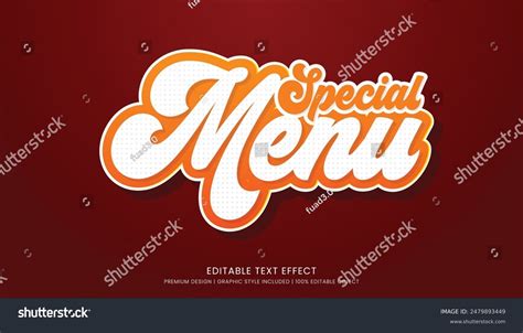 Food Text Effect Editable D Text Stock Vector Royalty Free Shutterstock