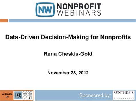 Data Driven Decision Making For Nonprofits Pdf Non Profit Organizations Industries