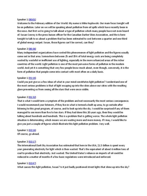 Script Speaker 1 Pdf Pollution Lighting Script Speaker 1 Pdf Pollution Lighting