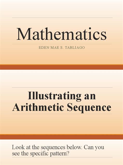Illustrating An Arithmetic Sequence Pdf Mathematical Analysis Mathematical Concepts