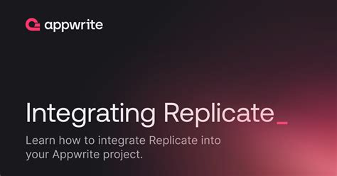 Integrating Replicate Docs Appwrite