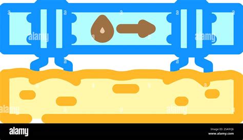 Pipeline Oil Industry Color Icon Vector Pipeline Oil Industry Sign Isolated Symbol