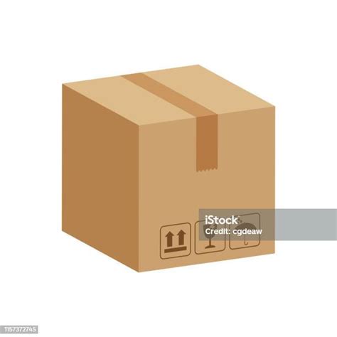상자 상자 3d 판지 상자 갈색 평면 스타일 골판지 소포 상자 포장화물 등각 투영 상자 갈색 포장 상자 갈색 아이콘 흰색 배경에 고립 된 기호 판지 상자 해운에 대한 스톡