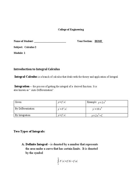 Integral Calculus Module 1 Pdf Integral Derivative