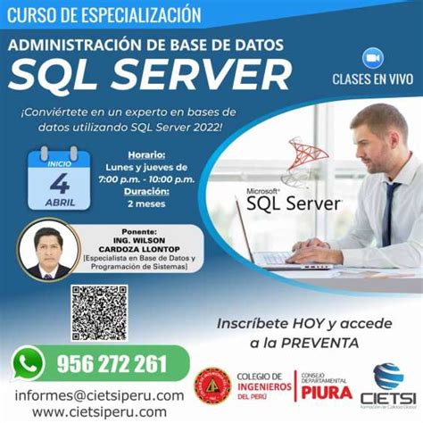 Seminario Gratuito Implementación De Una Base De Datos Con Sql Server
