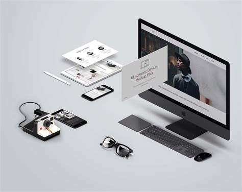 Free Ui Isometric Devices Mockup Psd