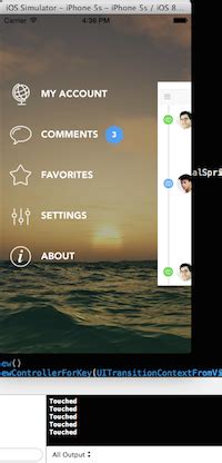 Ios Issue With Slide Out Menu Navigation In Swift Stack Overflow