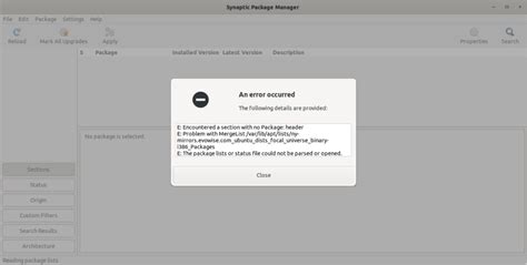 Fix Encountered A Section With No Package Header Error In Ubuntu