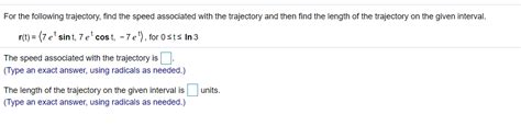 solved for the following trajectory find the speed