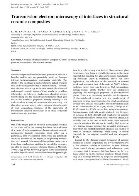 Pdf Transmission Electron Microscopy Of Interfaces In Structural