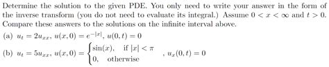 Solved Determine The Solution To The Given PDE You Only Chegg