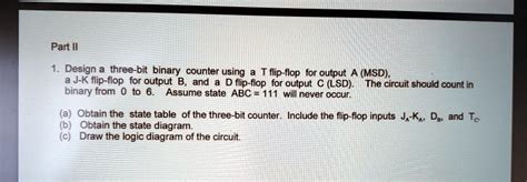 SOLVED Design A Three Bit Binary Counter Using A T Flip Flop For