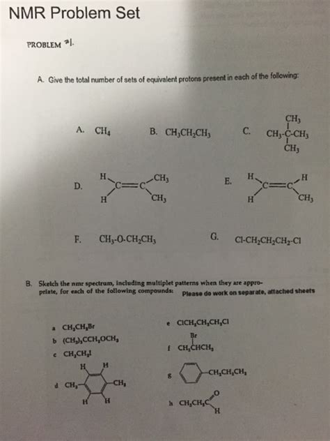 Solved NMR Problem Set PROBLEM 1 A Give The Total Number Chegg Com