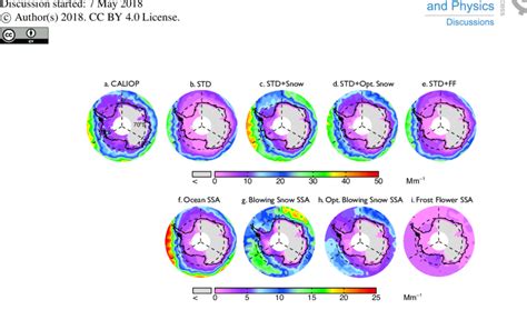 Spatial Distributions Of Mean Aerosol Extinction Coefficients 0 2 Km