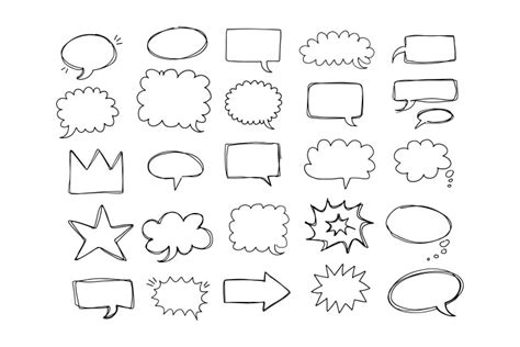 Balloon Doodle Icon Set Element Royalty Free Vector Image
