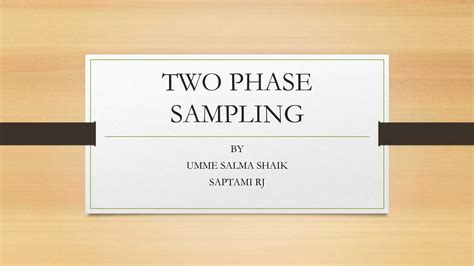 Two Phase Sampling Ppt